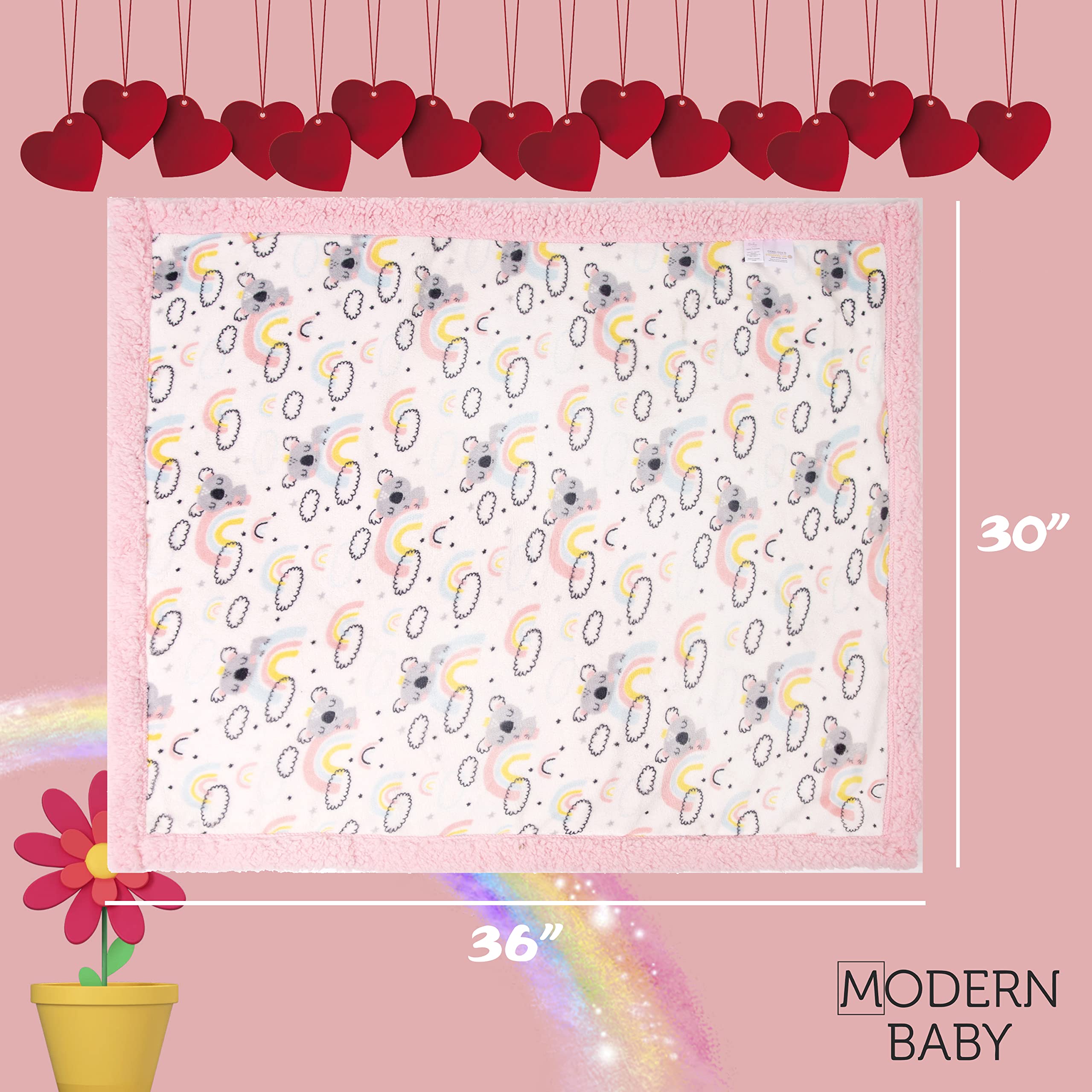 MODERN BABY Super Soft Baby Blanket Set with Security Blanket Lovey Newborn to Toddler Plush Blanket Gift Set