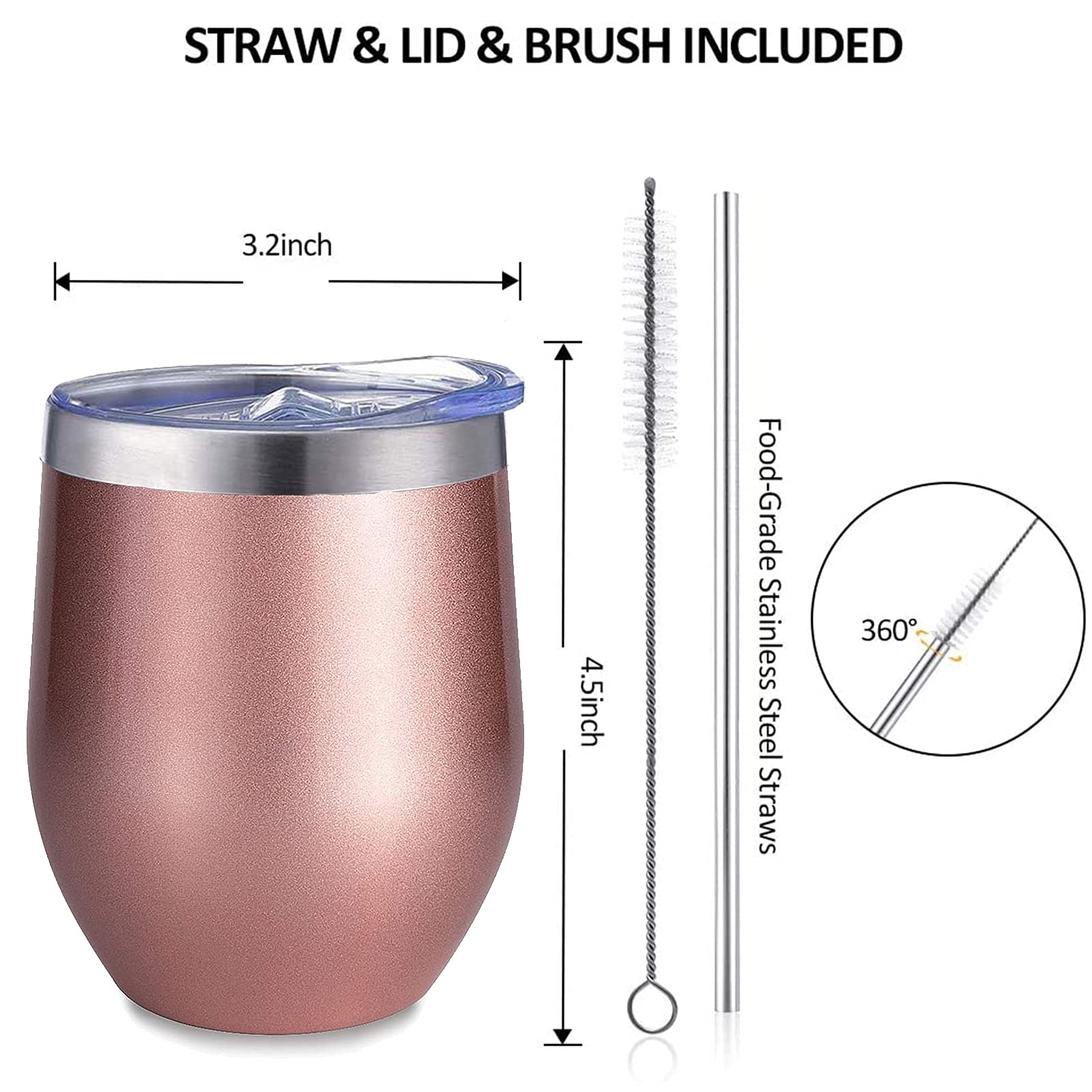 COFOZA 25 Years Anniversary Wedding Engagement Marriage Cups Set for Couples 2 Pack Rose Gold Stainless Steel Wine Tumbler Glass 25th Anniversary Mr Right Mrs Always Right