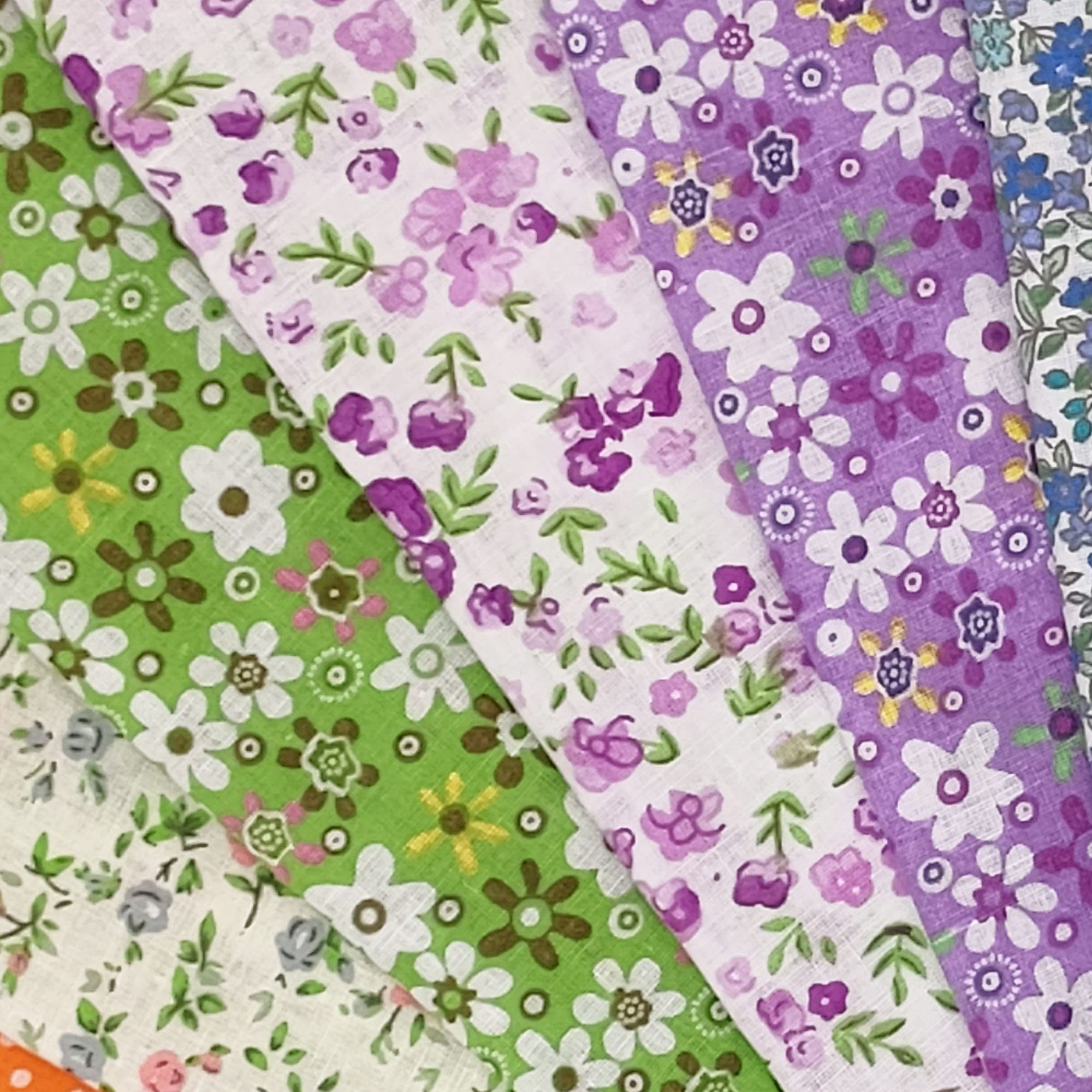 Cartisanat Fat Quarters Fabric Bundles,12 Pcs (20in x 20in / 50cm x 50cm) Sewing Patterns Quarter Precut Fabrics for Quilting Squares Scraps TOP Cotton Material Bundle Patchwork DIY Crafting Floral B