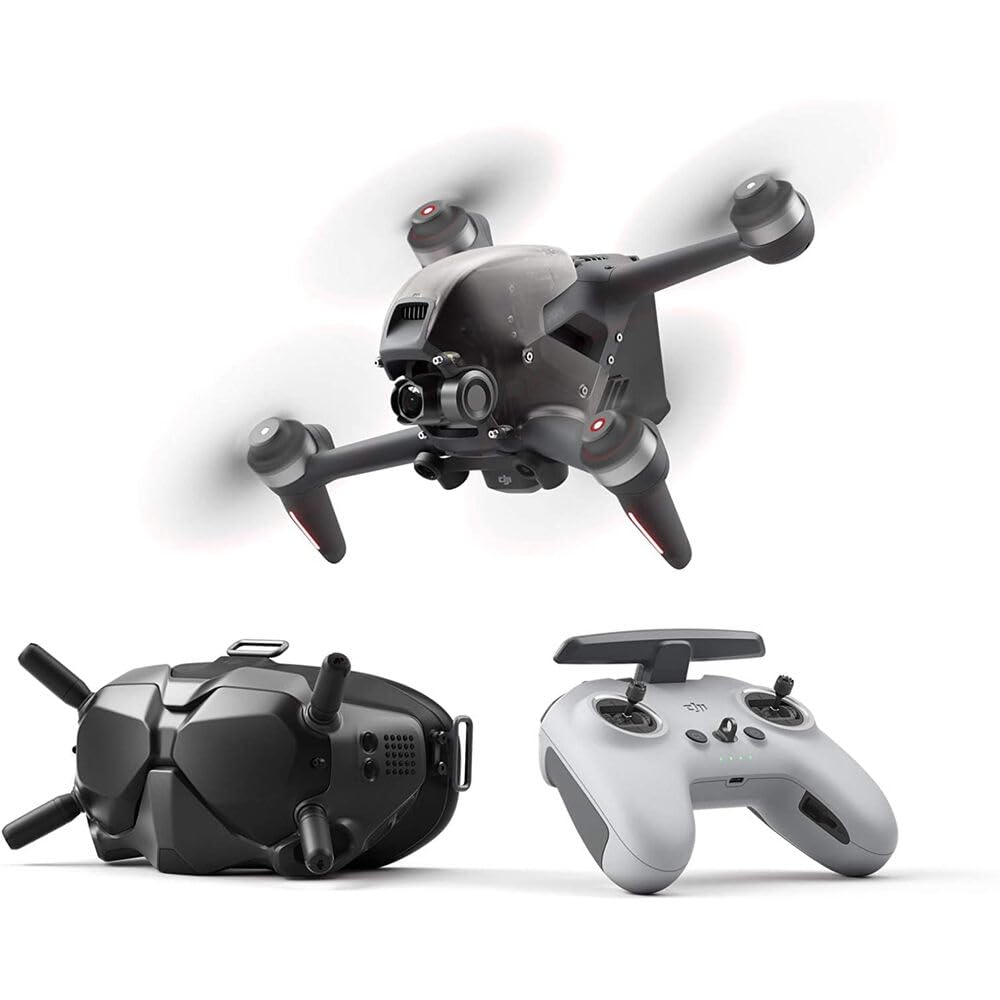 DJI FPV Combo - First-Person View Drone UAV Quadcopter with 4K Camera, S Flight Mode, Emergency Brake and Hover, (CP.FP.00000001.01) + Sling Backpack + 64GB Card + Cleaning Kit + Memory Wallet + More