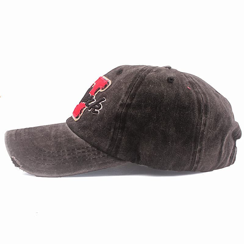 Denim New York Baseball Cap Vintage Dad Cotton Sun Hat Trucker Adjustable Unisex Hats for Men Women (Black)