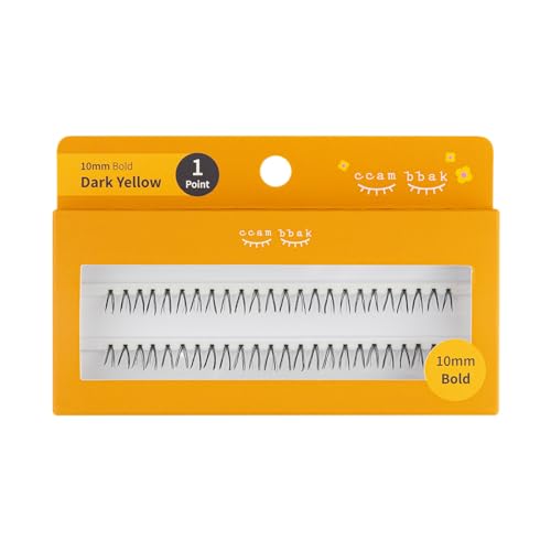CCAMBBAK Bold - Looks So Natural False Eyelashes Handmade Lightweight Individual Lashes K-Beauty Extension Lengthening Wisps Authentic Fake Eyelashes (10mm Bold (Black), 1Point)