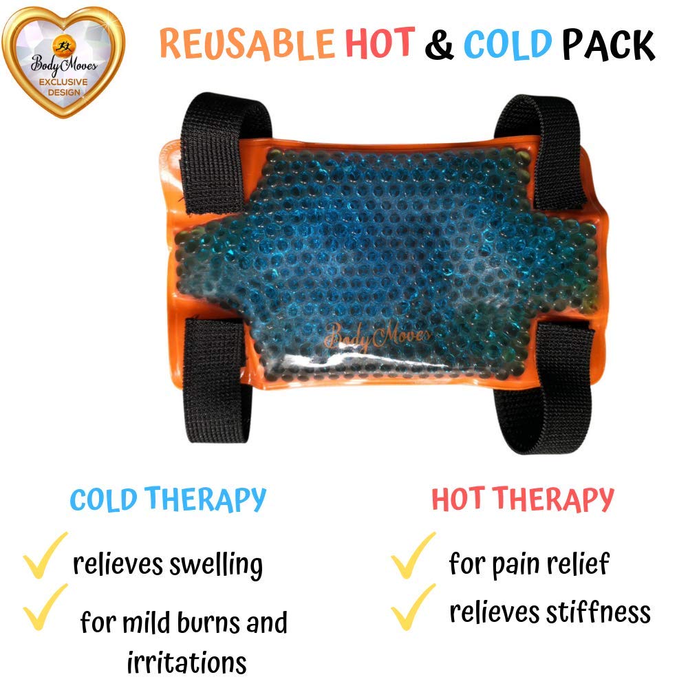 BodyMoves Kid's Ankle Brace Support Plus Hot and Cold Ice Pack (Sporty Black, MED for Big Kids (US 3.5-7))