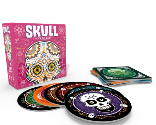 Skull Party Game - Bluffing and Strategy Game Fun for Game Night, Family Board Game for Kids & Adults, Ages 13+, 3-6 Players, 30 Minute Playtime, Made by Space Cowboys