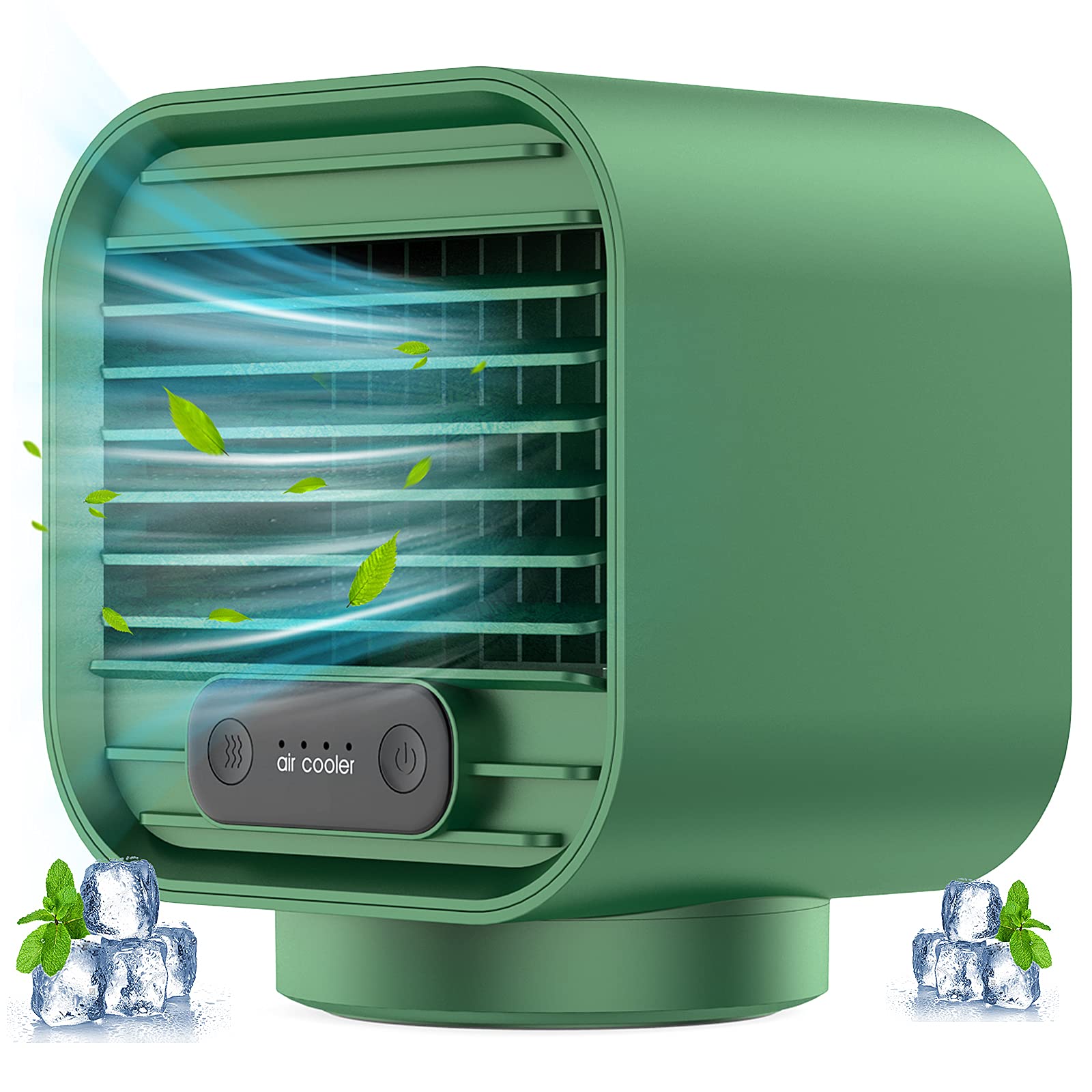 Personal Air Conditioner, Mini AC Portable Air Conditioner Rechargeable 2000mAh Evaporative Cooling Fan with 3 Speeds 100% Leakproof Design for Home Office, Car, Camping Tent