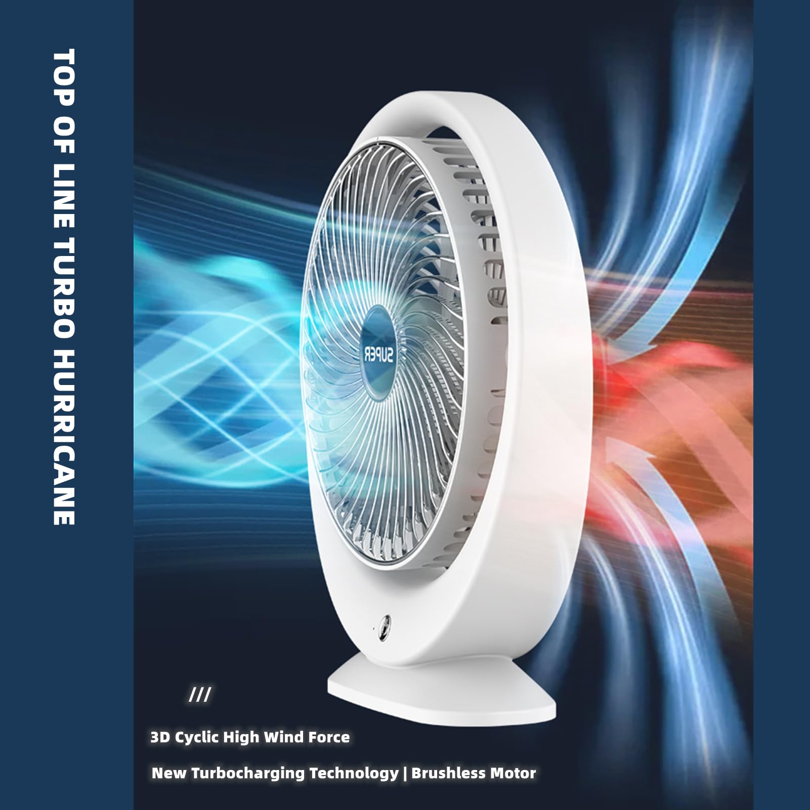 Chchmu USB Desk Fan 8in Desktop Table Fans Personal Quiet Fan with Strong Airflow Portable & Suspensable Cooling Fan with Head Adjustable for Home Bedroom Office Table & Desktop, Gold