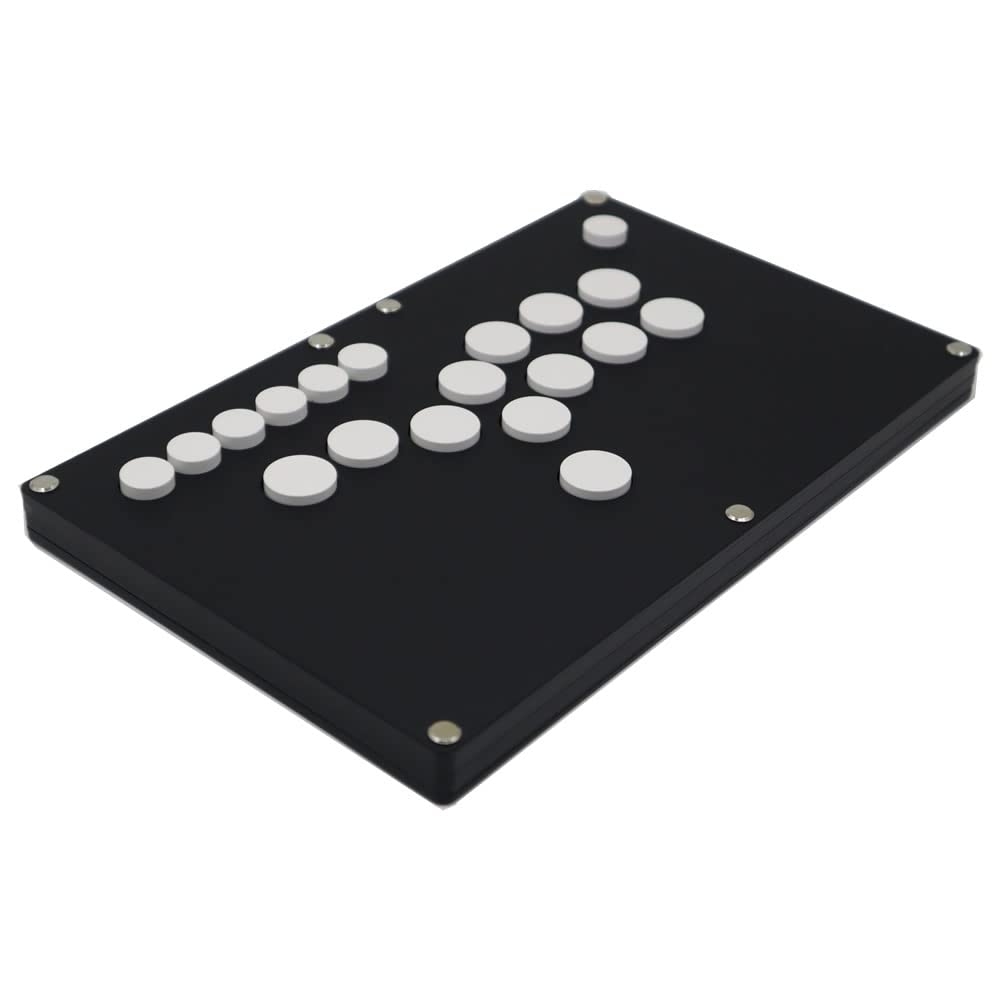 TruBoost FightBox B1-PC-B Ultra-Thin All Buttons Leverless-Style Arcade Joystick Fight Stick Game Controller PC USB Hot-Swap Cherry Black Matte Panel
