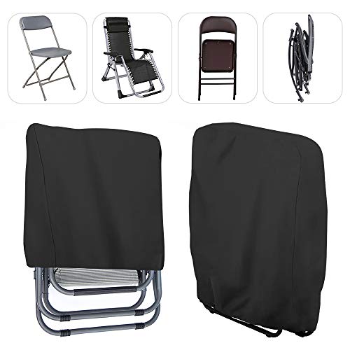 Naiveroo Outdoor Zero Gravity Folding Chair Cover Waterproof Dustproof Lawn Patio Furniture Covers All Weather Resistant 28"x43"(Black)