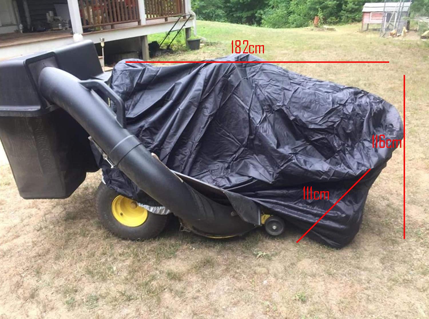 ConPus lawn mower cover, Riding Lawn Mower Cover , Lawn Tractor Cover Outdoors Waterproof Heavy Duty Zero Turn Mower Cover Fits Decks up to 54 Inch Drawstring Windproof Buckle Storage Bag-72 x 54 x 46
