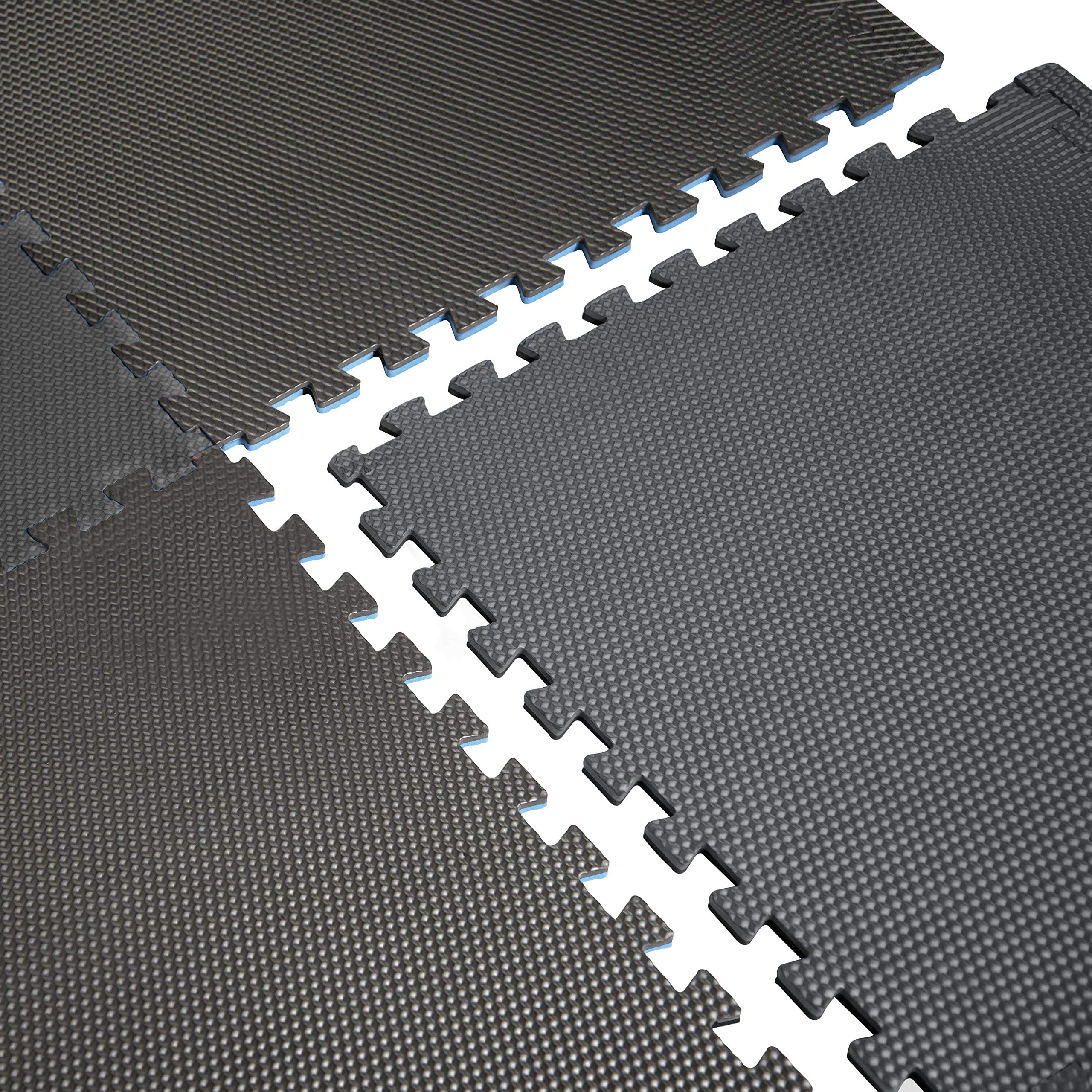 CAP Barbell Blue/Gray Reversible Puzzle Exercise Mat, 16 Pieces, Blue and Gray (MTS-1204BLGY-16)
