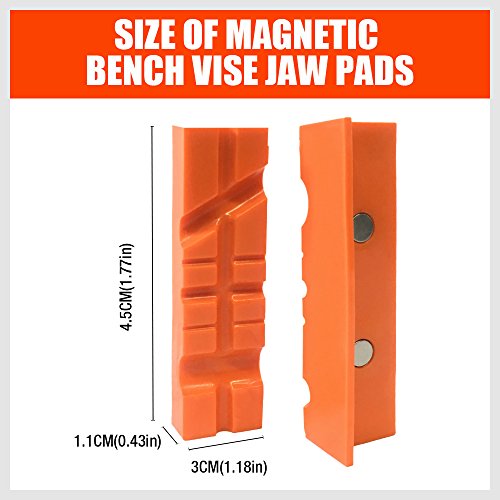 HORUSDY Vise Jaws, 4.5" Magnetic Retention Vice Jaw Pads, Universal Vise Soft Jaws