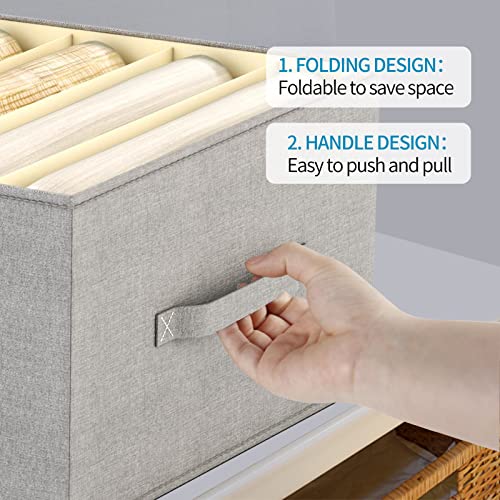 Homzing Drawer Organizers for Clothing Wardrobe Clothes Organizer Clothing Organizer with Handle Foldable Use to Thin Jeans Pants T-shirts Leggings Built-in PP Board-4pcs