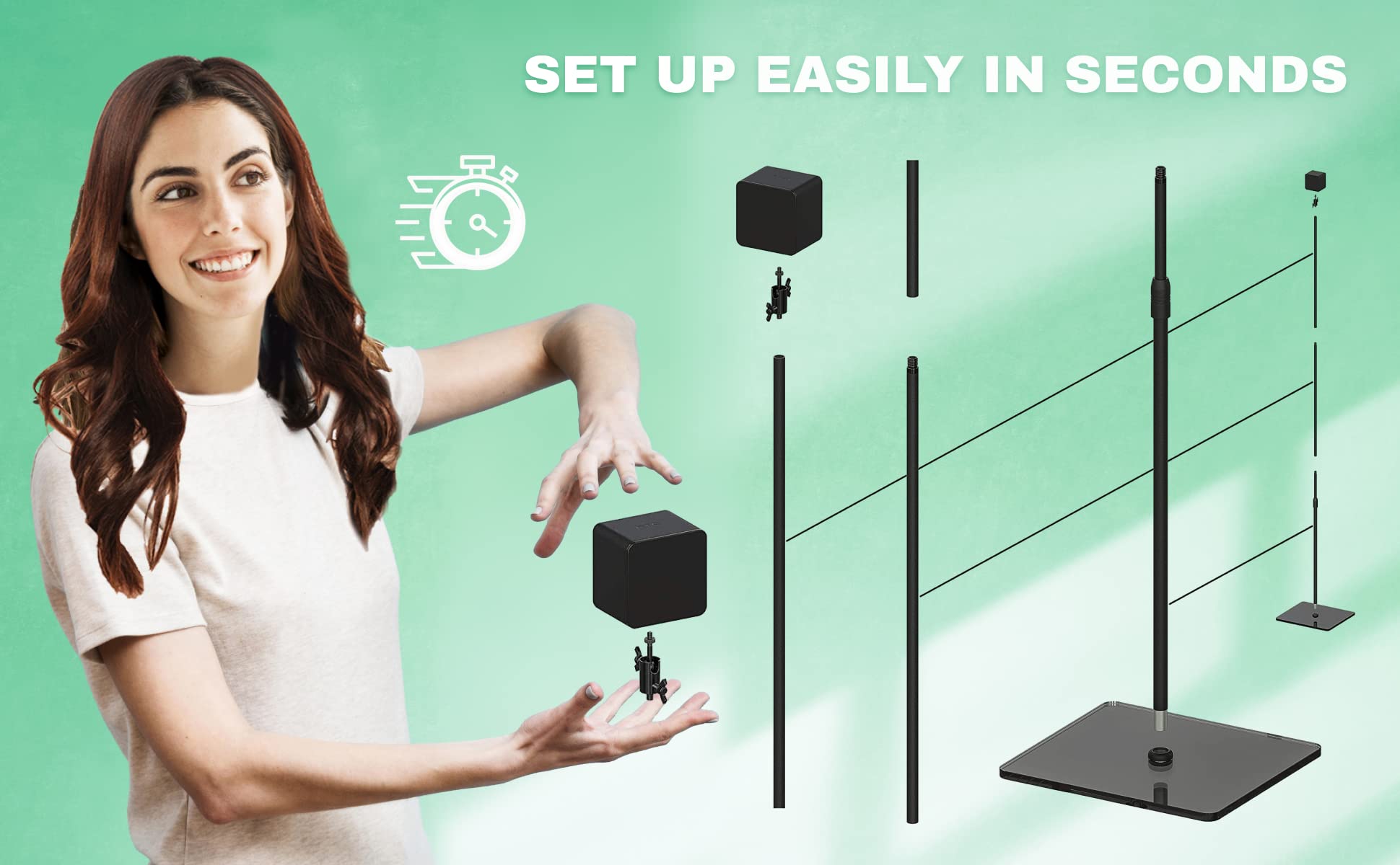 Skywin VR Stand Compatible with HTC Vive & Index Base Station - Tempered Glass HTC Vive Stand for Vive and Rift Constellation Sensors