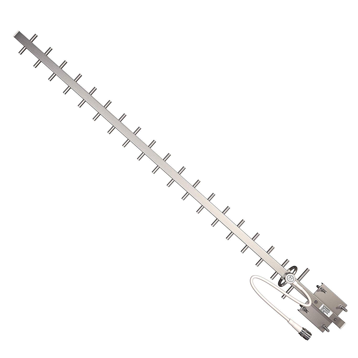 Tupavco TP513 Yagi WiFi Antenna 2.4GHz (17dBi) Outdoor Directional Signal (H:25° V:24°) Long Distance Range (High-Gain Weatherproof) Wireless Network (Pole Mount) N-Female Pigtail Connector