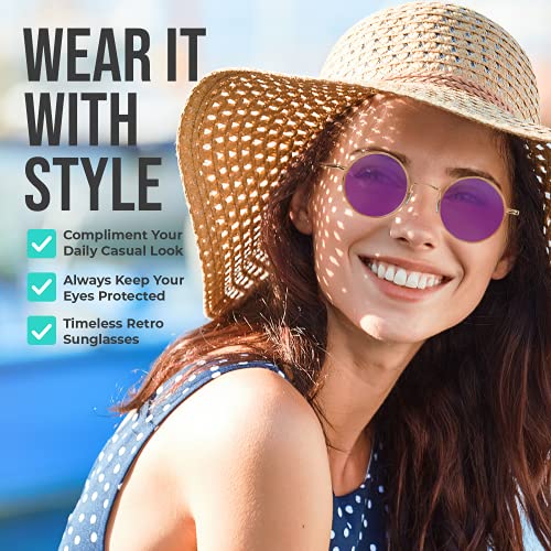 Circle Sunglasses Round Glasses Circular Purple Accessories 70’s Women Tinted