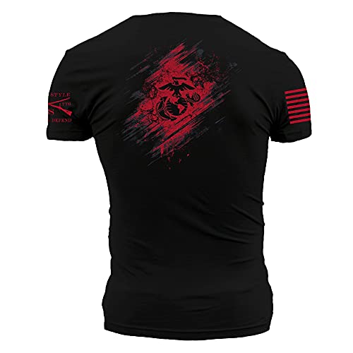 Grunt Style USMC Bound in Blood Men's T-Shirt (Black, XLarge)