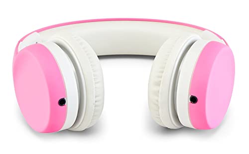 NENOS Children Kids Children's Volume Limited Headphones for Kids Foldable (Pink)