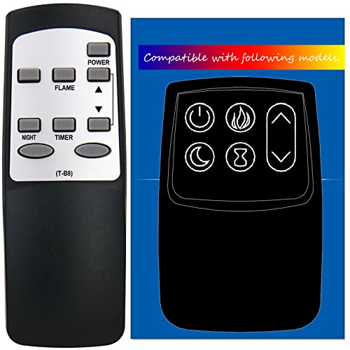 Compatible with Twin Star Dura flame ClassicFlame Fireplace Stove Heater Remote Control DFI-5020-05 CFI-5018-01 CFI-5018-02 CFI-5018-03 CFI-5018-04 23IRM7491-W500 23IH033FGL 23IRM7491-W500M (T-B8)