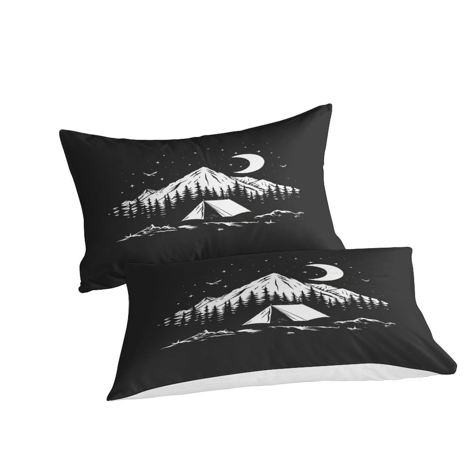 ERGTT Camping Adventure Quilt Cover 3D Printed Minimalist Style Duvet Cover Comforter Covers for Boys Girls with Zipper Closure with Pillow Cases Soft Microfiber Bedding Set 3 Pieces Twin(173x218cm)