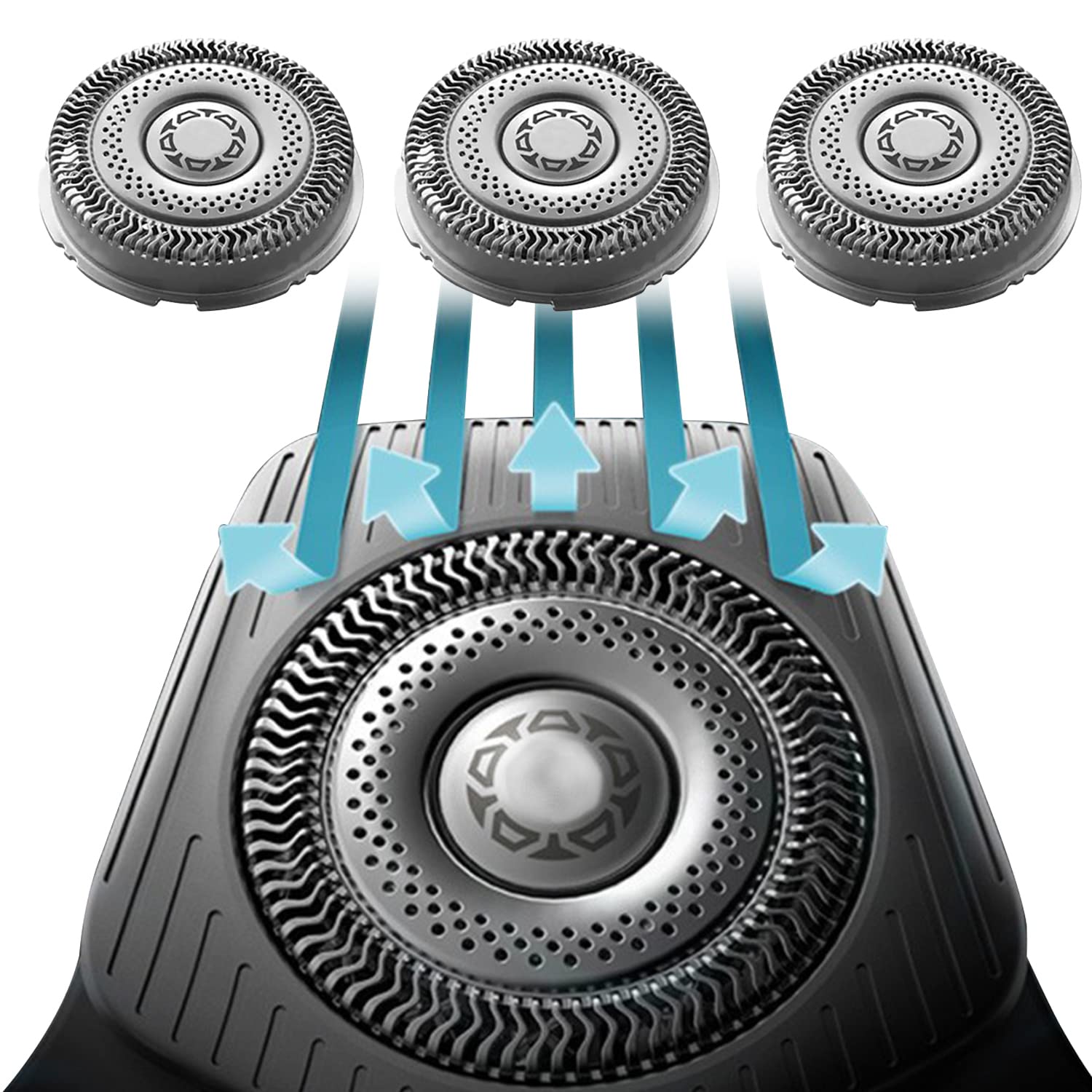 Durimi SH91/52 Replacement Heads for Shavers Series 9000, New Upgrade double-layer Precision Blades(6-Pack)