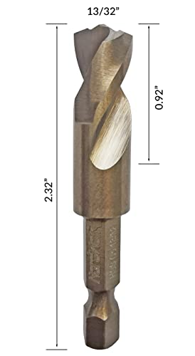 NordWolf 13/32" M35 Cobalt Stubby Drill Bit for Stainless Steel & Hard Metals, with 1/4" Hex Shank for Quick Chucks & Impact Drivers