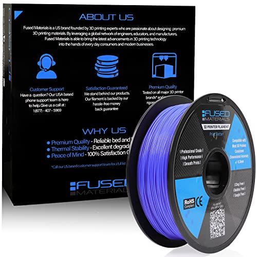 Fused Materials Color Changing Purple/Blue to Pink PLA 3D Printer Filament - 1kg Spool, 1.75mm, Dimensional Accuracy +/- 0.03 mm, (Color Changing with Temperature Purple/Blue-Pink)