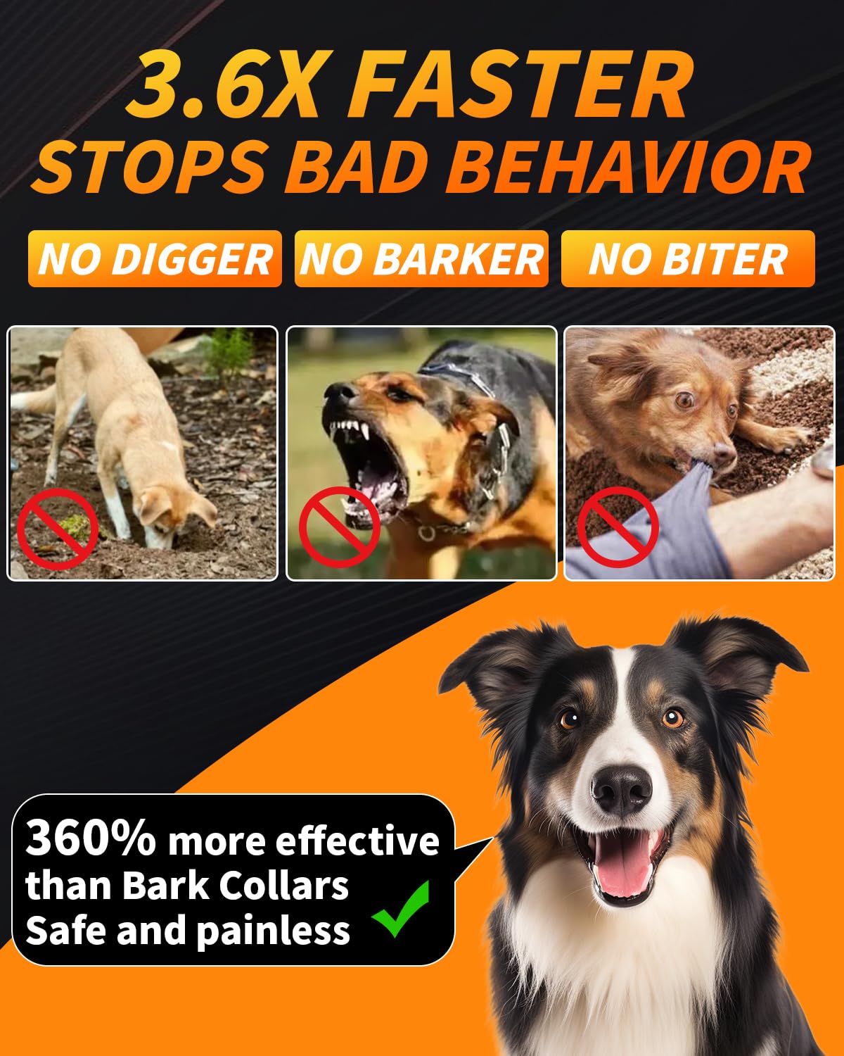 eladyne Ultrasonic Dog Bark Deterrent Devices, Anti Bark Dog Training & Behavior aids-3X Sonic Emitters 4 Modes 50ft Range Control-Barking Silencer Indoor & Outdoor, Rechargeable