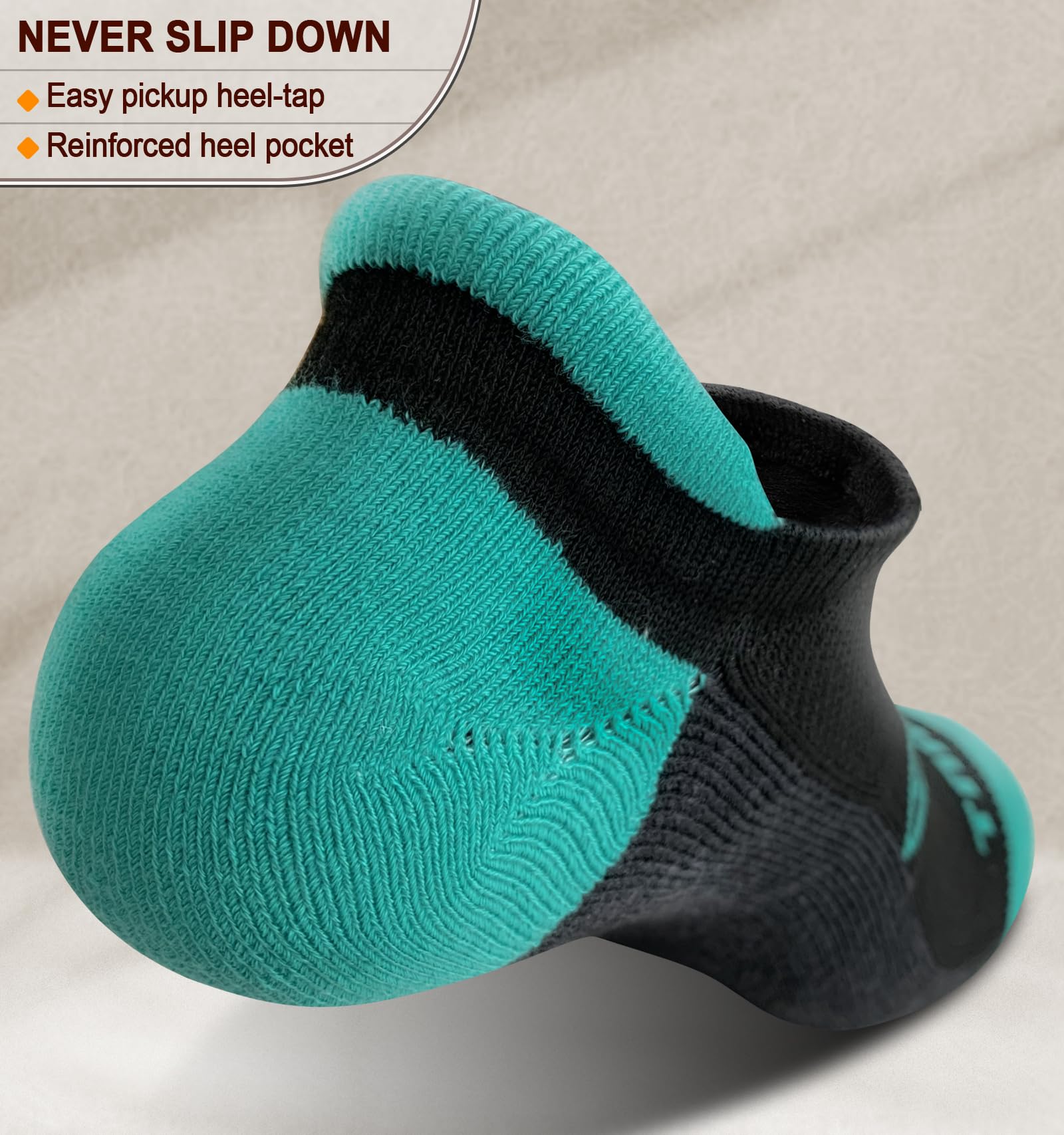 BULLIANT Socks For Women 6Pairs-Womens Athletic Ankle Socks No Show Cushioned for Walking Running-Compression Arch Support(6Pairs,Shoes Size:Women 6-8)