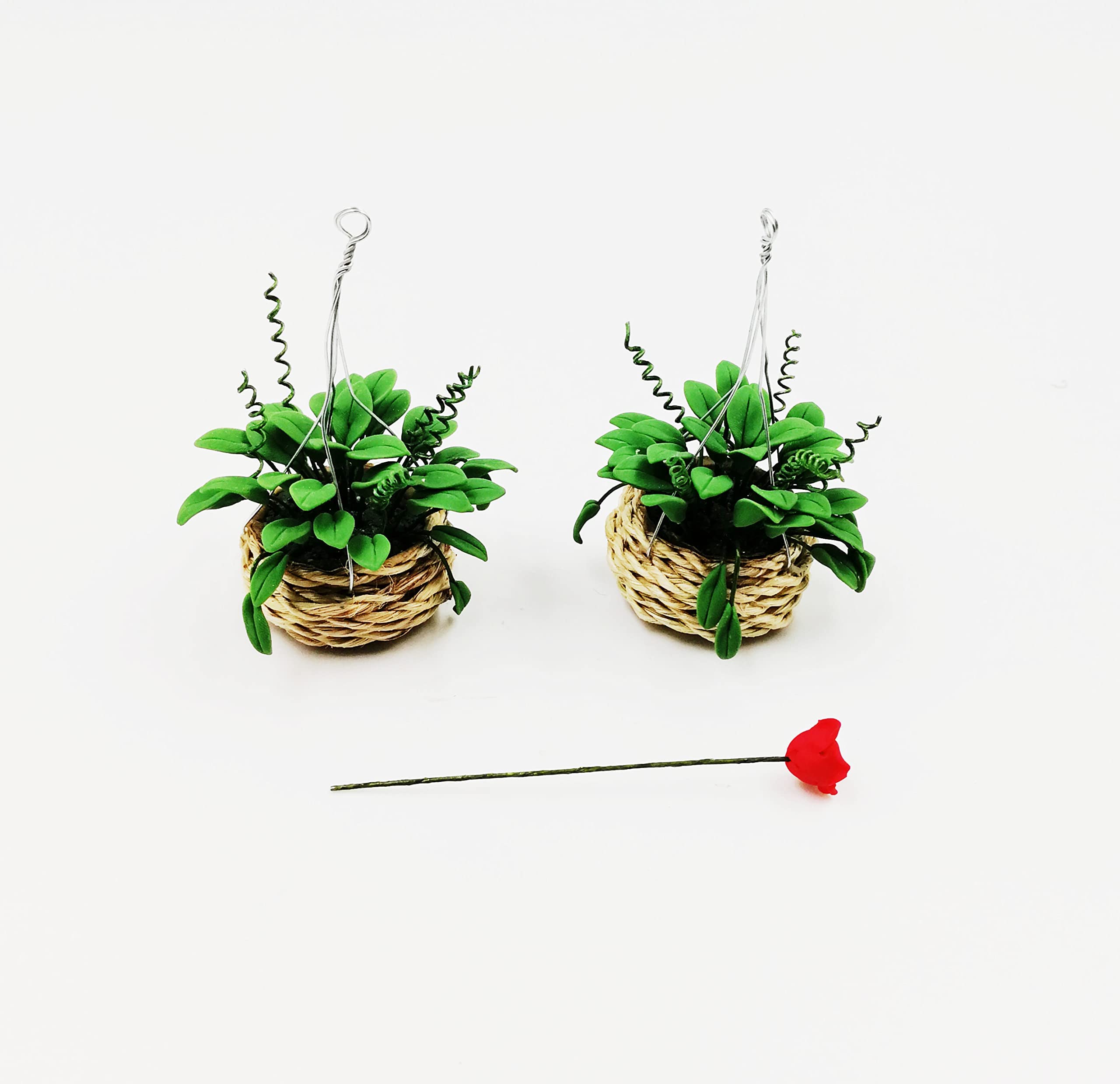 Taponukea Miniature Dollhouse Plants Dollhouse Furniture and Accessories Hanging Plant Pot Model 1 12 Scale