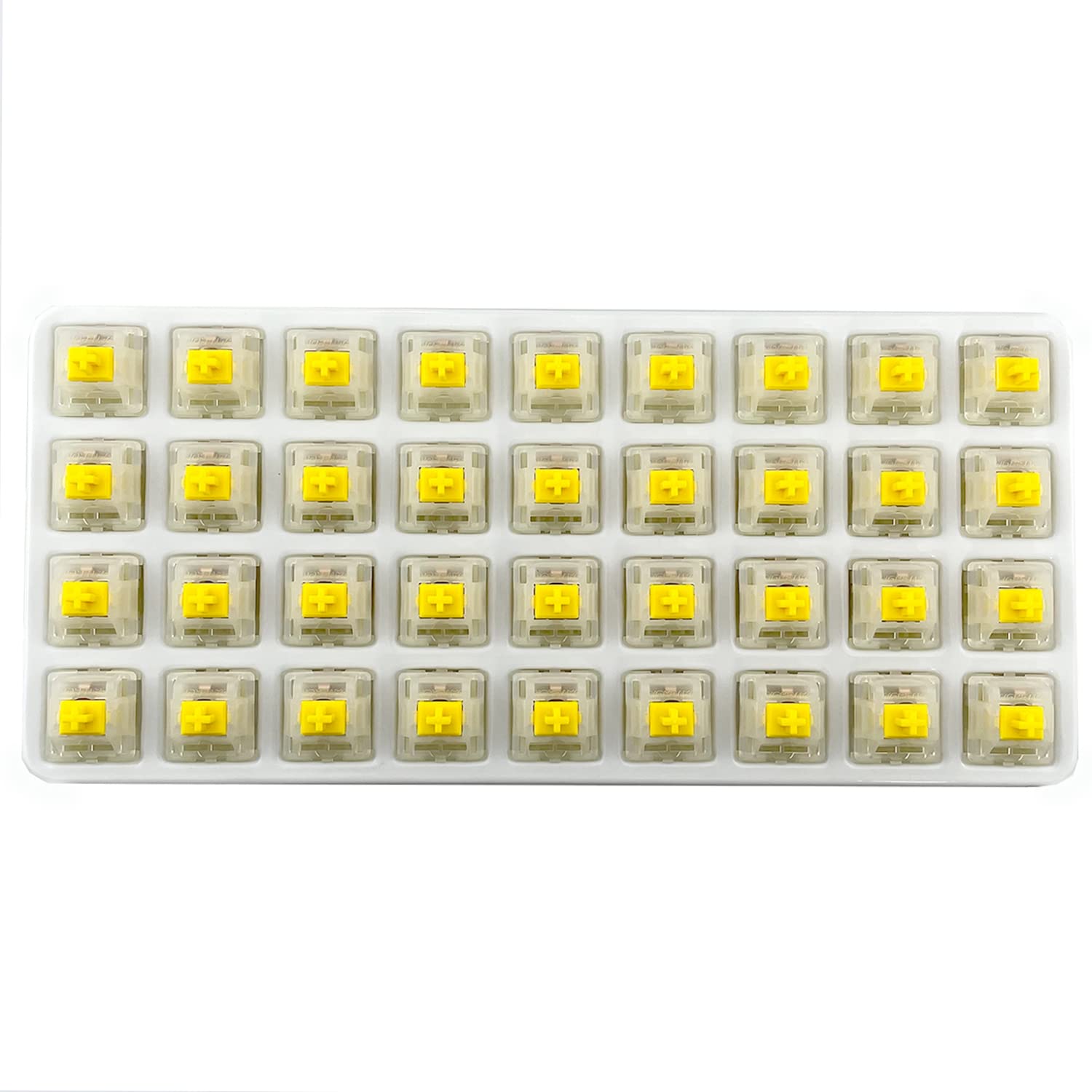 DRAOZA Gateron Cap Milky Yellow Pro V2 Pre Lubed SMD RGB LED Compatible MX Mechanical Gaming Keyboard(108pcs Yellow)