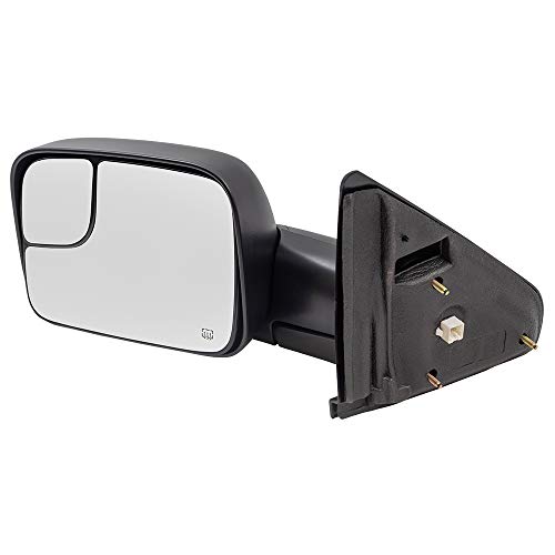 Brock Replacement Drivers Power Trailer Tow Side View Mirror Heated 7x10 Flip-Up Compatible with 2002-2008 Ram 1500 Pickup Truck 55077445AO