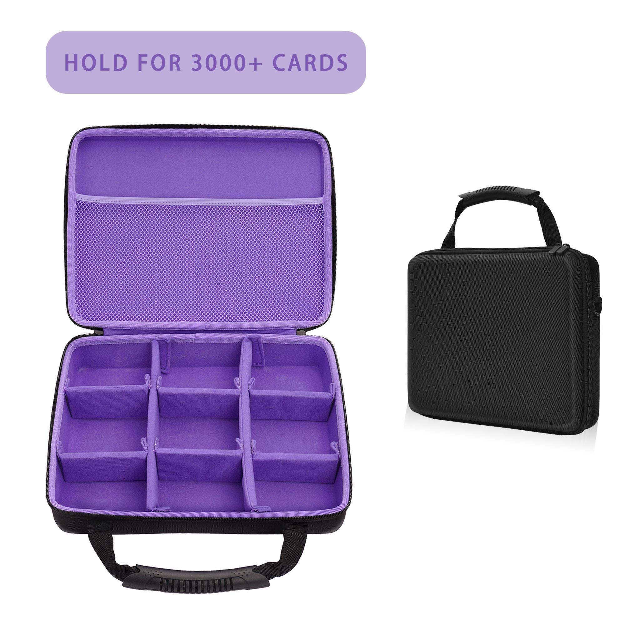 TPCY Extra Large Cards Case, Can Store 2400 Cards.Compatible with PM TCG Cards/C. A. H./YuGiOh/Magic The Gathering Trading Card Game and All Other Card Games (Purple)