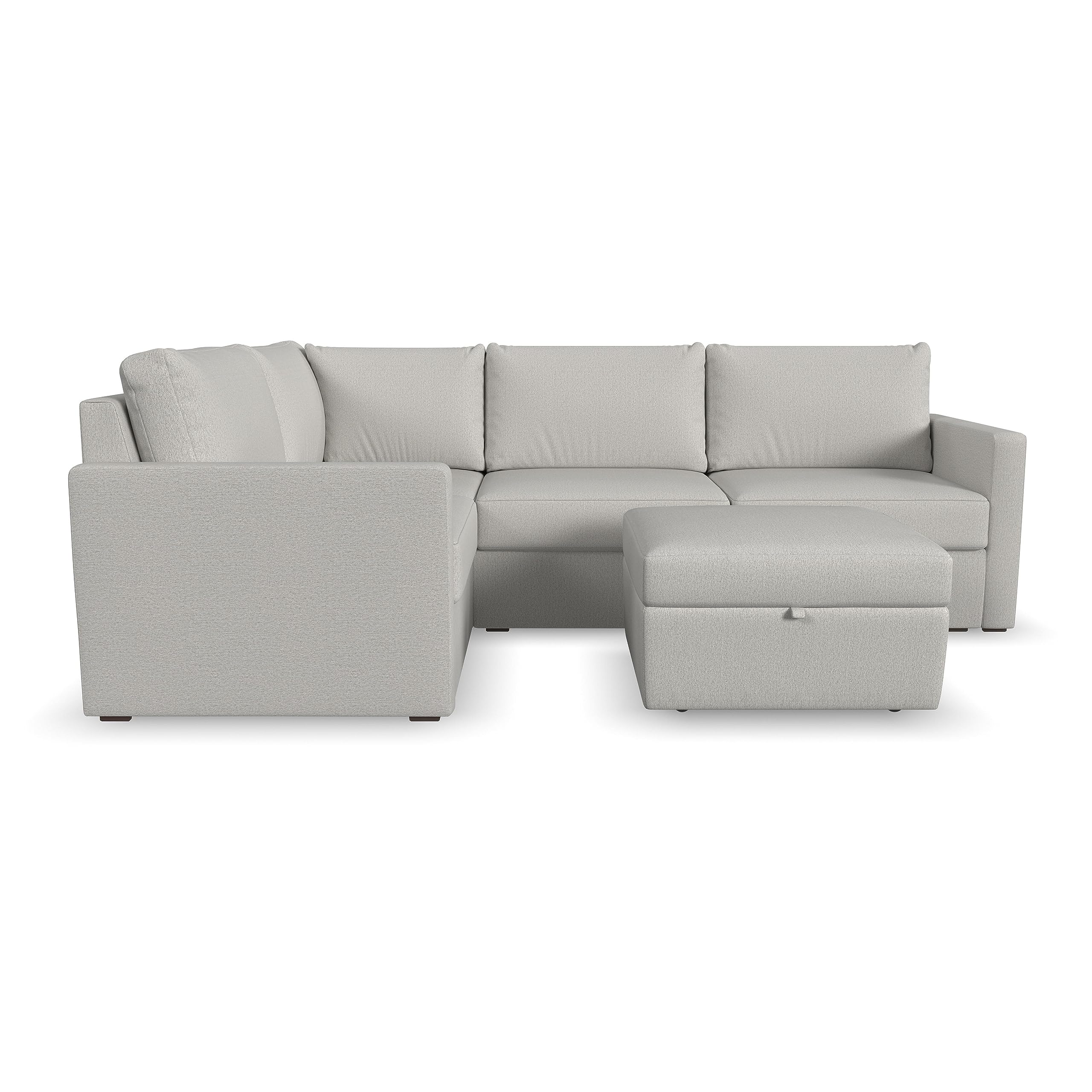 Flexsteel Flex 4-Seat Sectional with Standard Arm and Ottoman, Gray