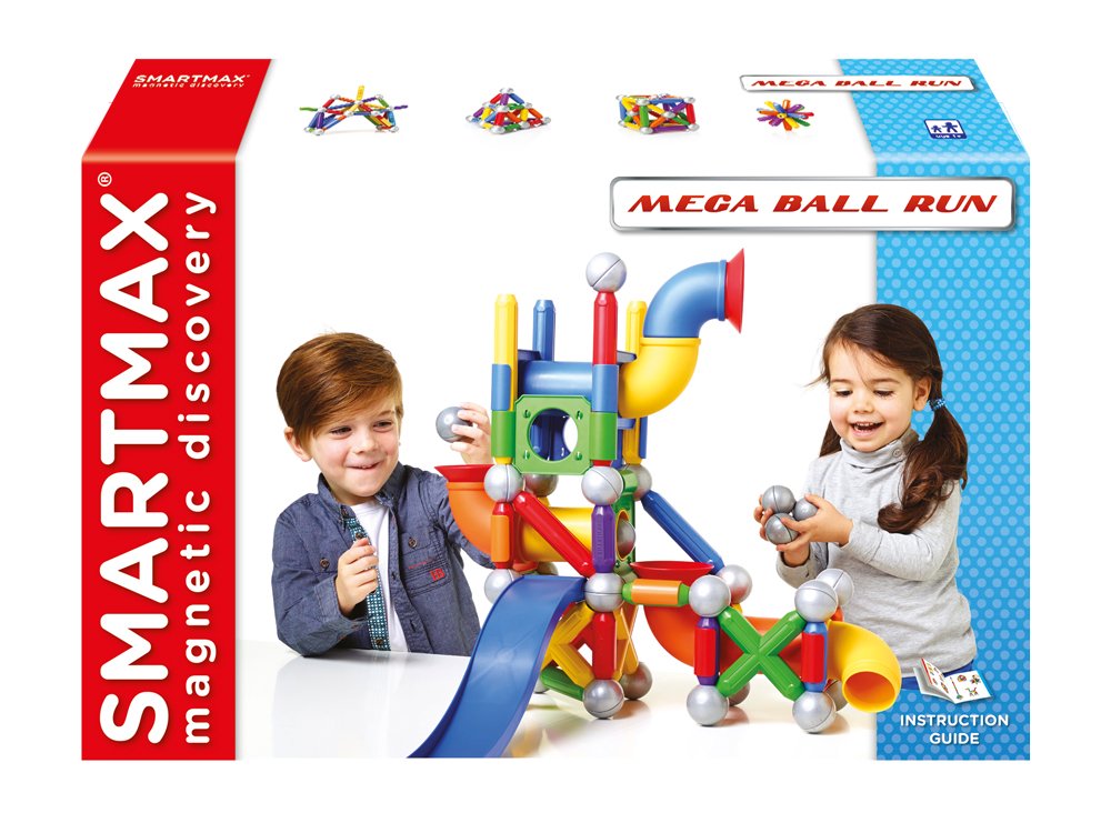 SmartMax Mega Ball Run STEM Magnetic Discovery Building and Ball Run Set Featuring Safe, Extra-Strong, Oversized Building Pieces for Ages 3+