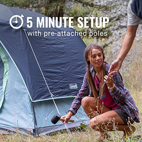 Coleman Skydome Camping Tent, 2/4/6/8 Person Family Dome Tent with 5 Minute Setup, Strong Frame can Withstand 35MPH Winds, Roomy Interior with Extra Storage Included