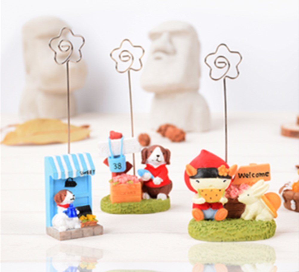 Honbay DIY Flower Shape Ring Loop Craft Wire Clip Table Card Note Photo Memo Holder Metal Clamp Clay Cake Decoration Accessories, 30 Piece