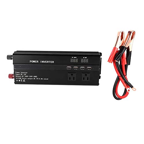 Car Power Inverter, 6000W DC 12V to AC 110V Car Power Inverter Converter USB Charger Adapter with LCD Display