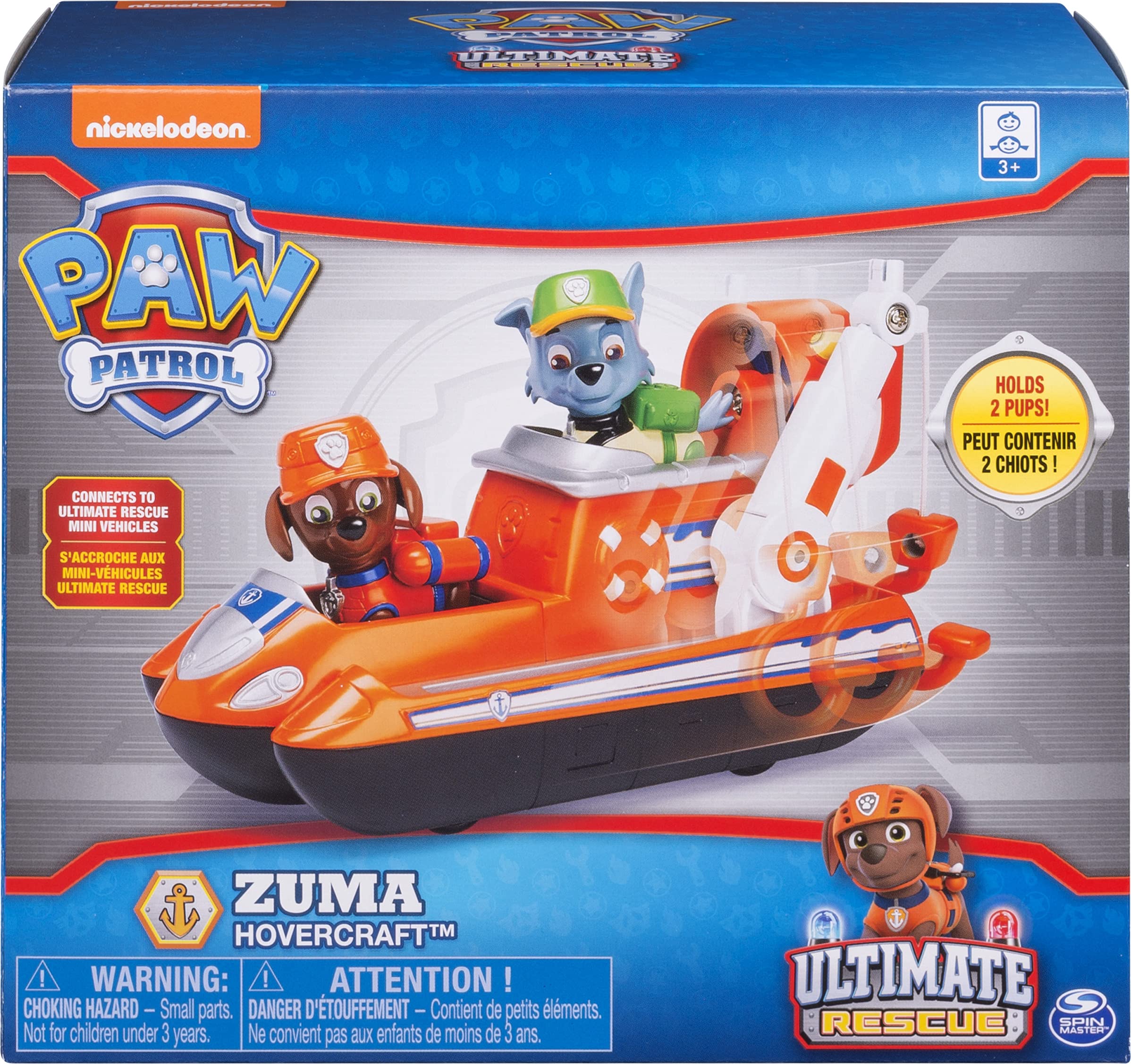 Paw Patrol Ultimate Rescue - Zuma’s Ultimate Rescue Hovercraft with Moving Propellers and Rescue Hook, for Ages 3 and Up