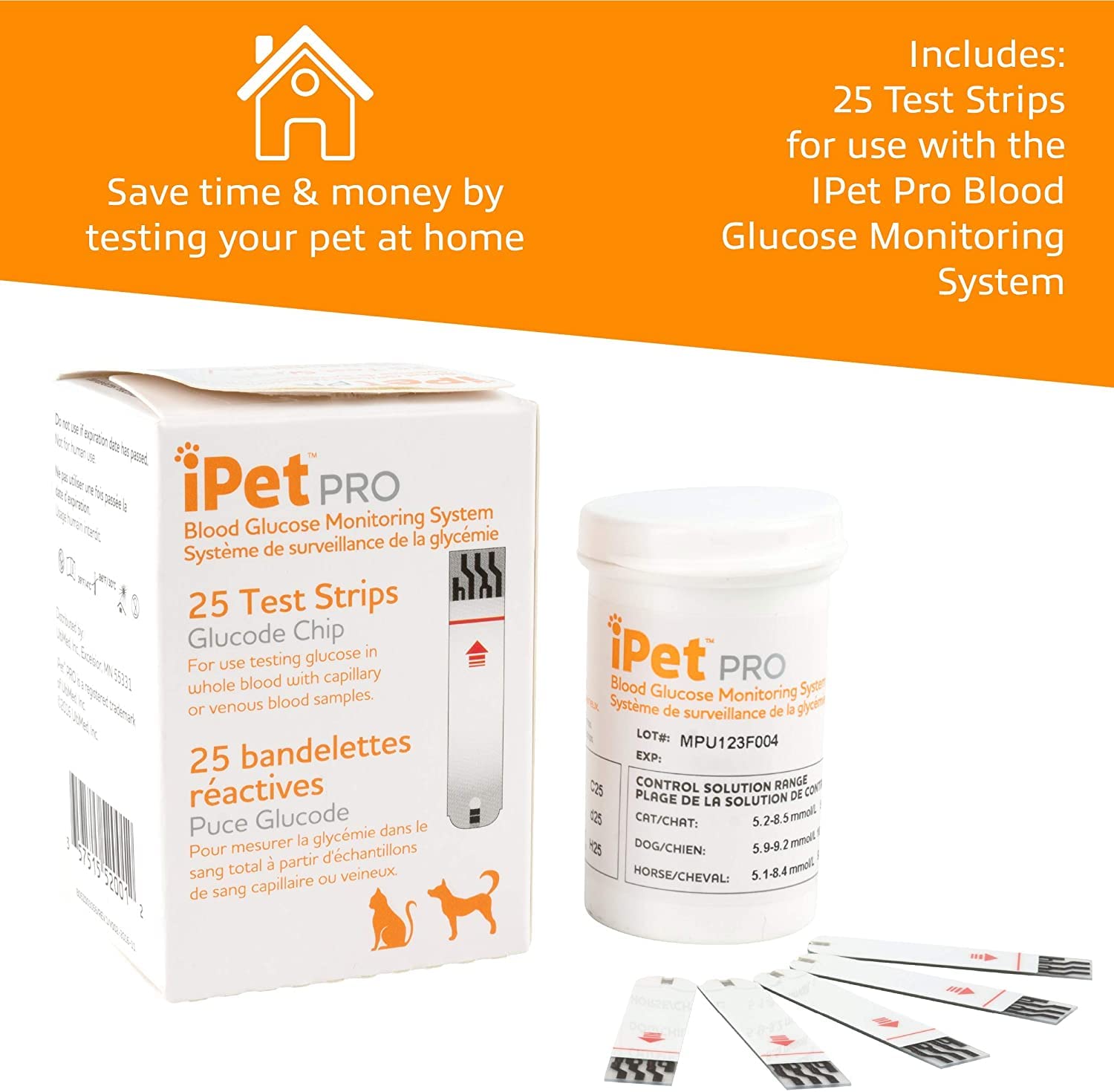 iPet PRO Blood Glucose Test Strips (Blood Glucose 25 ct. Test Strips)