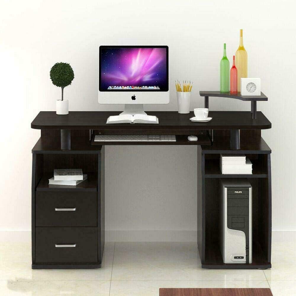 Computer Desk PC Laptop Table Workstation with Printer Shelf, Home Office Furniture