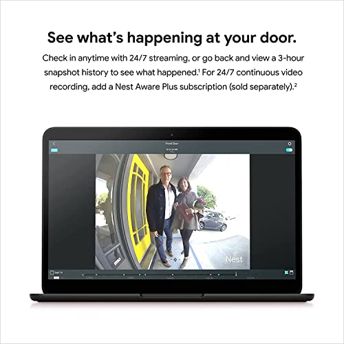 Google indoor Nest Video Doorbell Camera 720p Wired (Renewed)