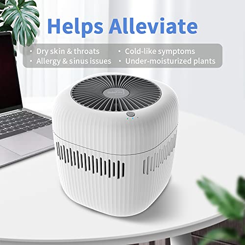 DobeTiny Humidifiers for Bedroom,No Mist Evaporative Humidifier(2.5L), Replaceable Filter with Adjustable night light,Auto Shut-Off