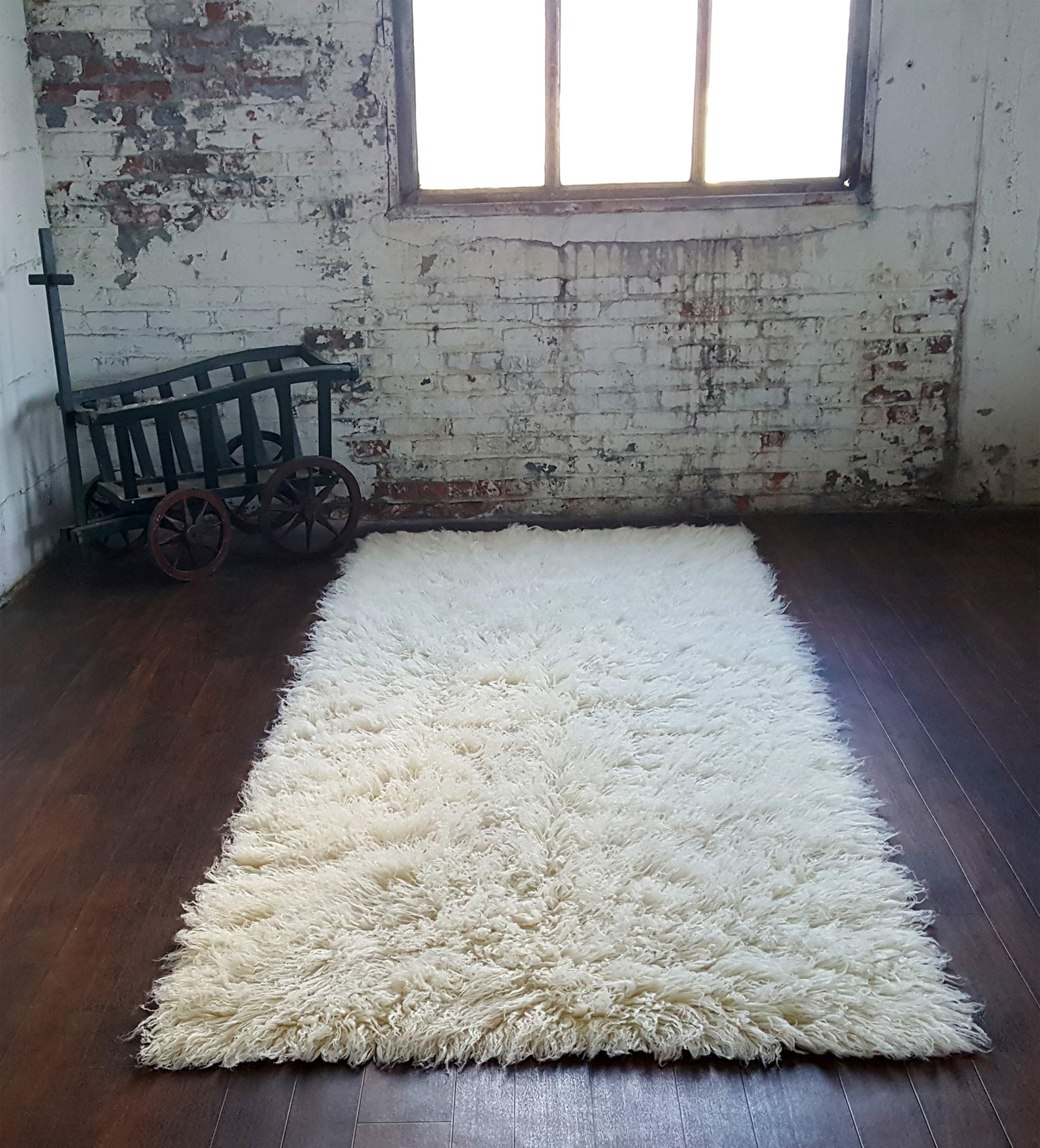 FLOKATI SHAG Beautiful Greek Flokati Rugs in Popular Sizes | Soft and Fluffy 3"" Organic Wool Pile | Premium 2000gsm Weight | Off White Wool Rug. (3' x 5')