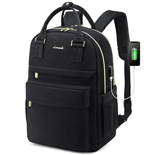LOVEVOOK Laptop Backpack for Women 15.6 Inch Laptop Bag with USB Port, Fashion Waterproof Backpacks Teacher Nurse Stylish Travel Bags Vintage Daypacks for College Work