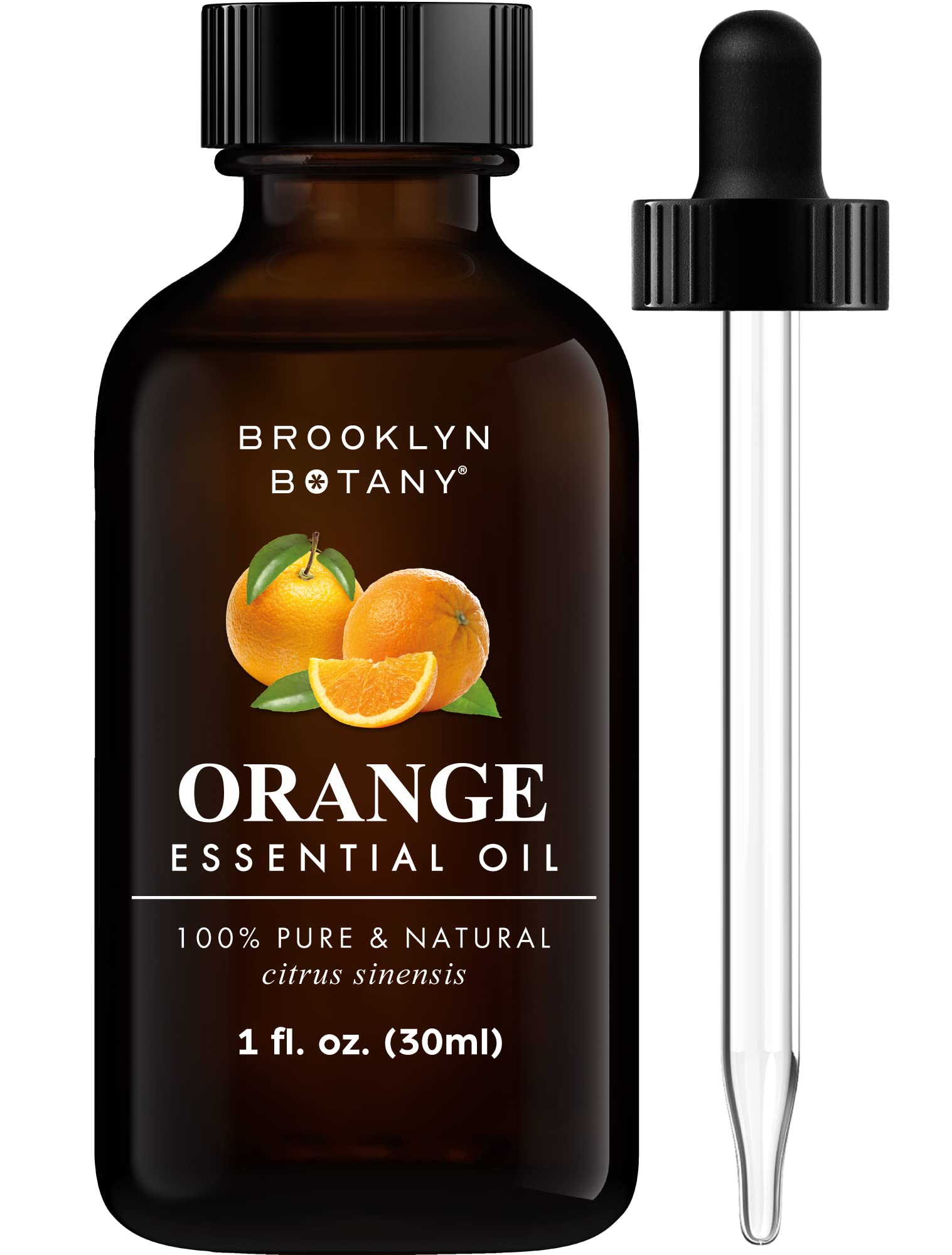 Brooklyn Botany Sweet Orange Essential Oil – 100% Pure and Natural – Premium Grade Oil with Dropper - for Aromatherapy and Diffuser - 1 Fl Oz