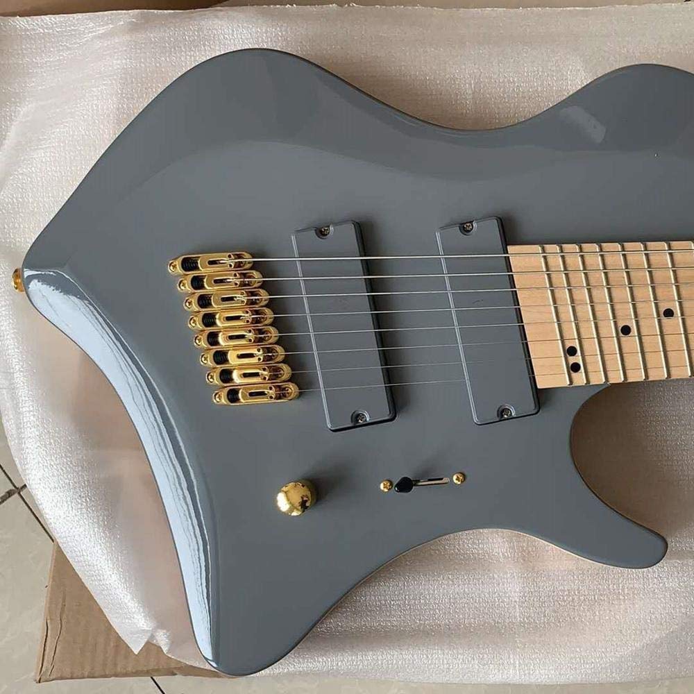 CJWSLYT Guitar Electric 8 String Model Fan Shaped Fret Golden Hardware Steel String ZDANFDD (Color : Guitar)