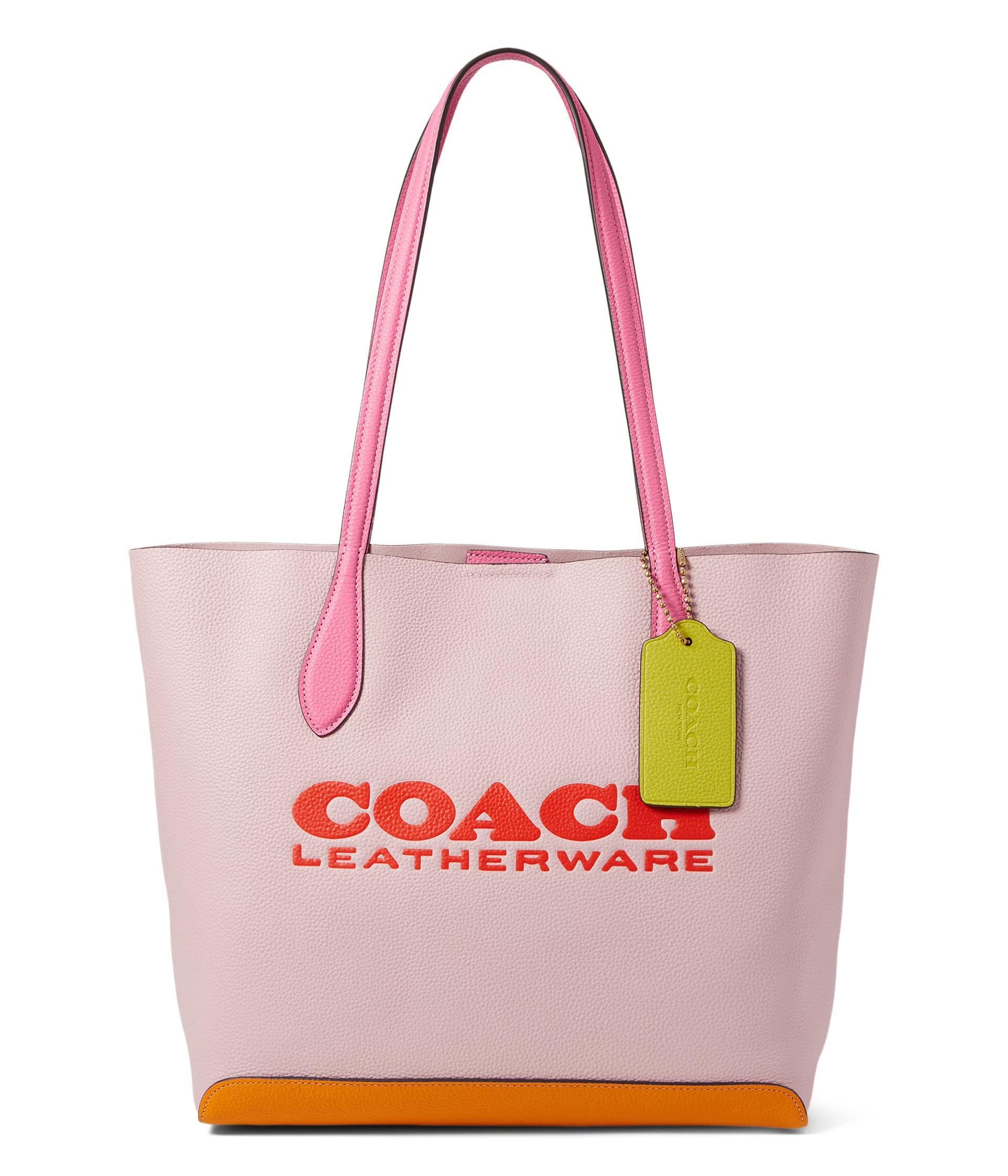 Coach Color-Block Leather Kia Tote Carnation/Multi One Size