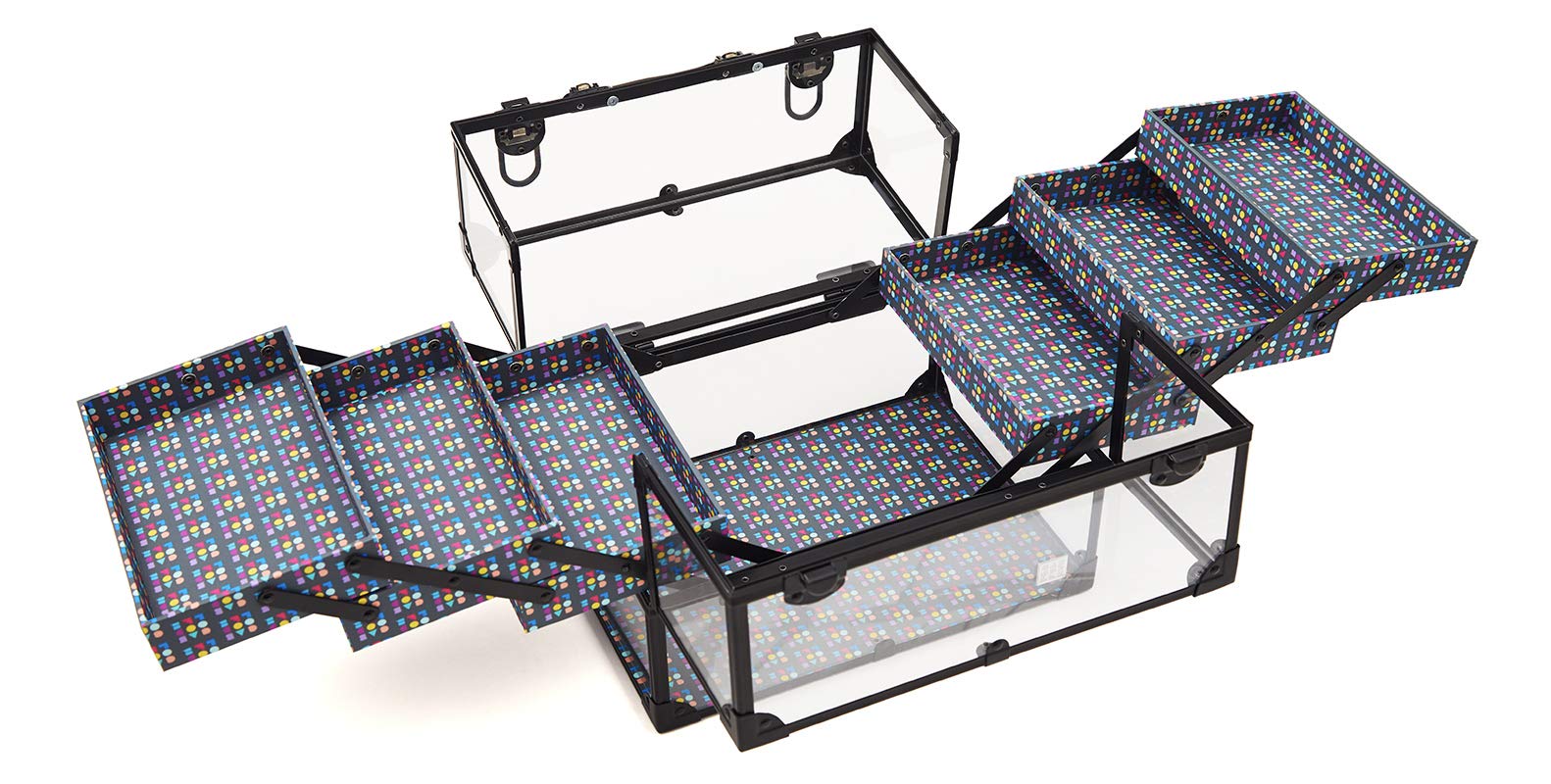Caboodles Rainbow Rad - Neat Freak Makeup Organizer, Black Trim Rainbow Jacquard