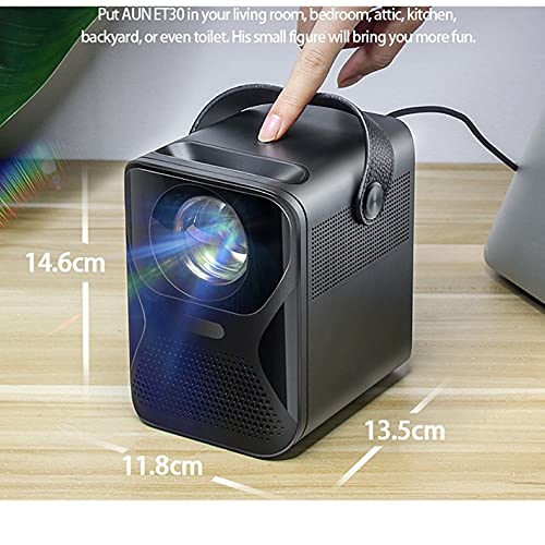 FZZDP Full Projector 1920x1080P Mini Projector for Home Theater Phone LED Video Beamer 4k Decoding 7800mAH ( Size : ET30 )