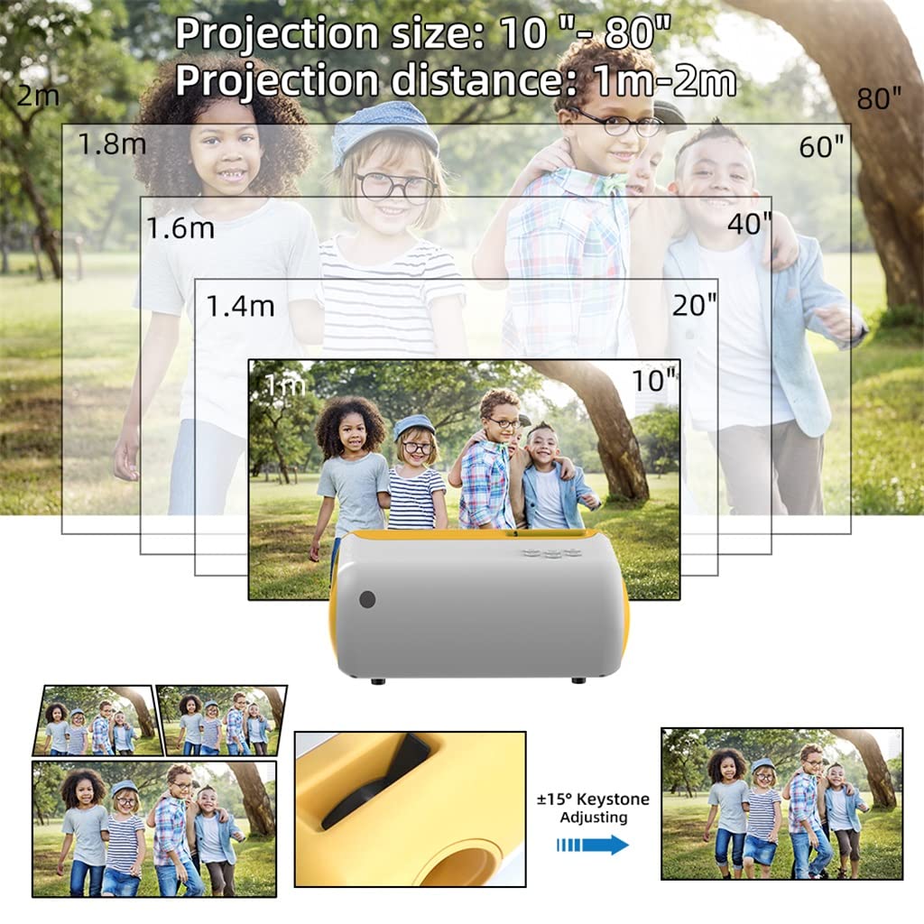 FZZDP Projector P80 Support 1080p 3800 Mini Projector Home Cinema Movie LED Projetor